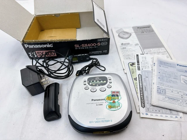 PANASONIC SL-SX400 PORTABLE CD Player Silver w/ Remote & AC Adapter ...