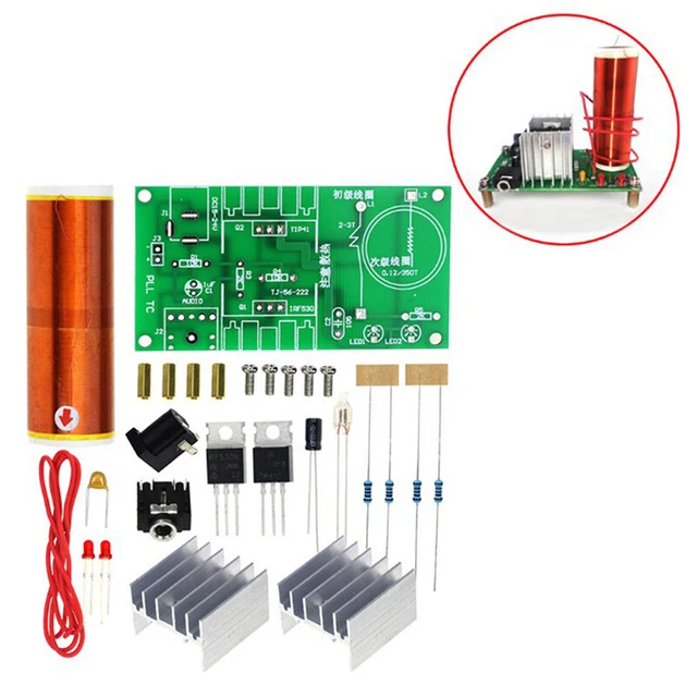 MINI TESLA COIL Plasma Speaker Kit Electronic Field Music DIY Project ...