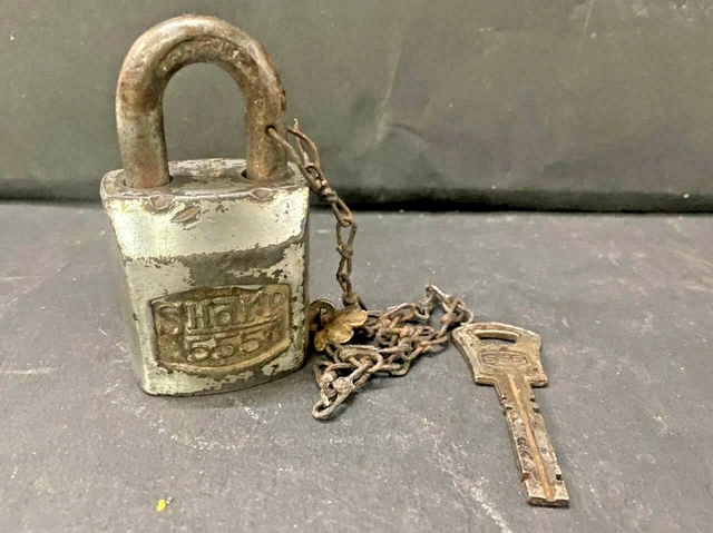 VINTAGE ANTIQUE RARE Sharp 555 Iron Padlock With Original Key & $171.04 ...