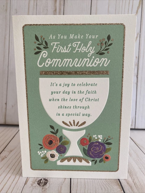 FIRST HOLY COMMUNION Card Eucharist Christ Church Card I Corinthians 11 ...