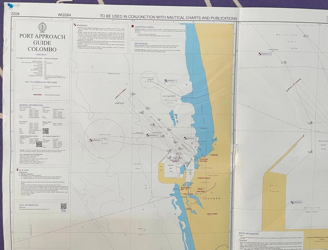 AMIRAUTÉ 8022 PORT Approach Guide Colombo Carte Tableau Maritime Genius ...