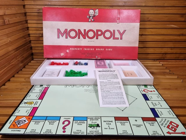 VINTAGE MONOPOLY BOARD Game John Waddington Limited London And Leeds ...