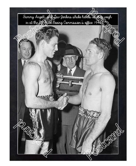HISTORIC SAMMY ANGOTT vs Lew Jenkins 1941 Boxing Postcard $6.00 ...