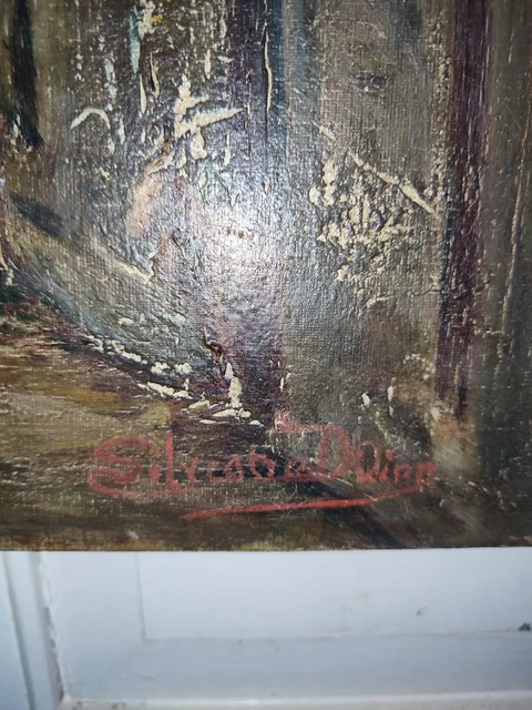 DINO SILVESTRE OIL on Canvas Old Lane Animated D' Mens Seated And Goats ...