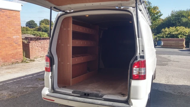 VW T5/T6 TRANSPORTER LWB Van Racking Plywood Shelving Storage Organiser ...