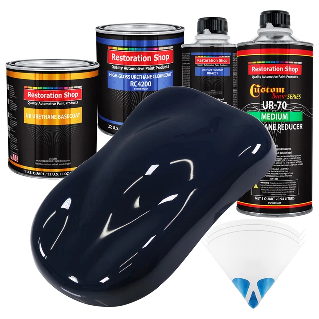 MIDNIGHT BLUE QUART URETHANE BASECOAT CLEARCOAT Car Auto Body Paint Kit ...