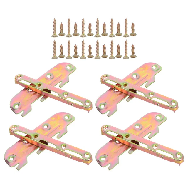 BED RAILING HARDWARE Wood Hook Plate Brackets for Universal Headboard £ ...