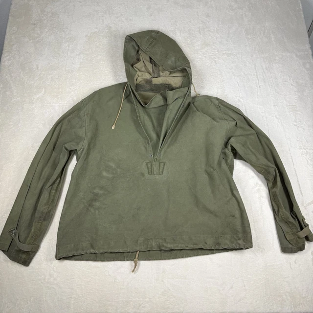 VINTAGE WW2 U.S. Navy USN Rain Deck Jacket Foul Weather WWIl Size M £58 ...