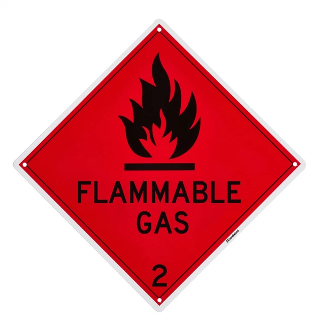 SANDLEFORD &FLAMMABLE GAS& PLASTIC SIGN 270x270mm Mounting Holes *Aust ...