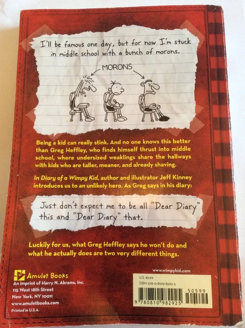 DIARY OF A Wimpy Kid Jeff Kinney Cartoons Kids Novel Greg Heffley EUR 9 ...