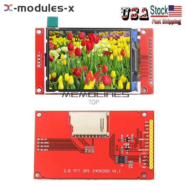 2.8& INCH SPI TFT LCD 240x320 Serial Port Module PCB ILI9341 With Touch ...