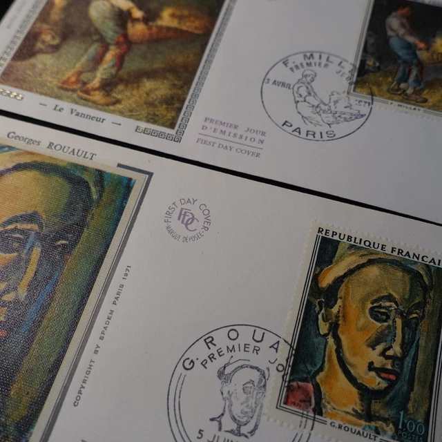 FRANCE TIMBRE TABLEAU N°1672/1673 LETTRE COVER SOIE 1er JOUR FDC 1971 EUR 2,00 - PicClick FR