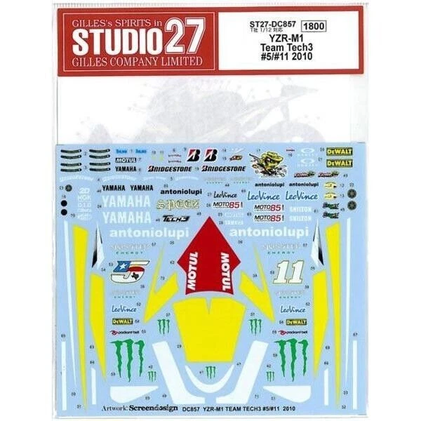 STUDIO27 DECALS FÜR TAMIYA 1/12 YZR-M1 Team Tech3＃5/＃11 2010 aus Japan ...