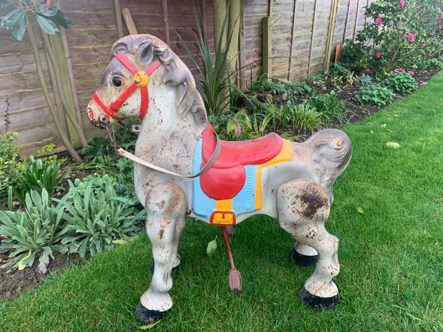 RARE VINTAGE MOBO Bronco Tin Horse full working order £110.00 - PicClick UK