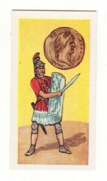 BRITISH COINS & Costumes Cards 1960s. Roman Emperor Hadrian. Copper ...