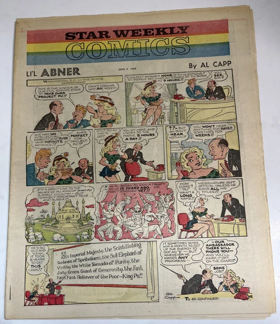 VINTAGE STAR WEEKLY Complete Comic Section From June 6, 1964 Full ...