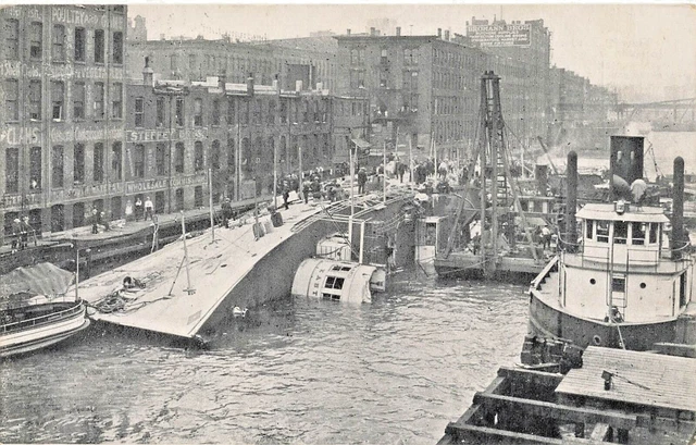 CHICAGO ILLINOIS IL ~ Eastland 1915 Vaisseau Dépanneuse De Feu Tug ...
