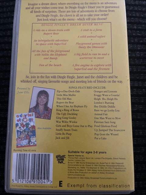 A DAY FULL Of Fun With Janet Ellis 26 Sing Along Songs Vhs Video Rare ...