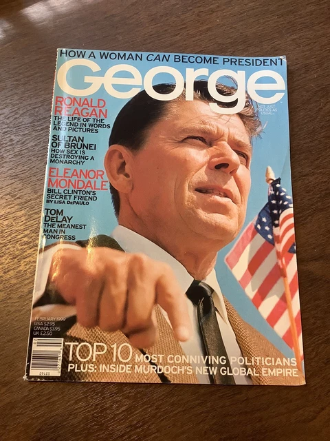 JOHN JFK KENNEDY Jr George Magazine February 1999 Ronald Reagan & Money ...