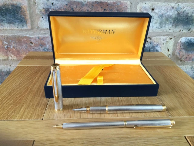 ROYAL GIFT KING Hussein of Jordan & Queen Noor Silver Gilt Waterman Pen ...