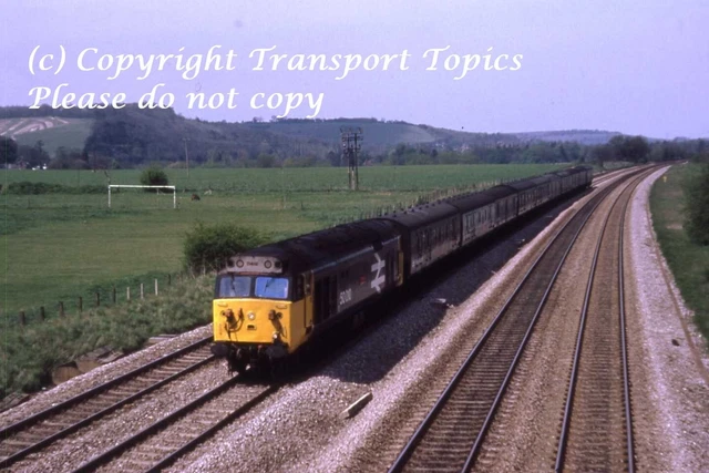 35MM RAILWAY SLIDE - CLASS 50 HOOVER # 50010 MONARCH LOWER BASILDON MAY ...