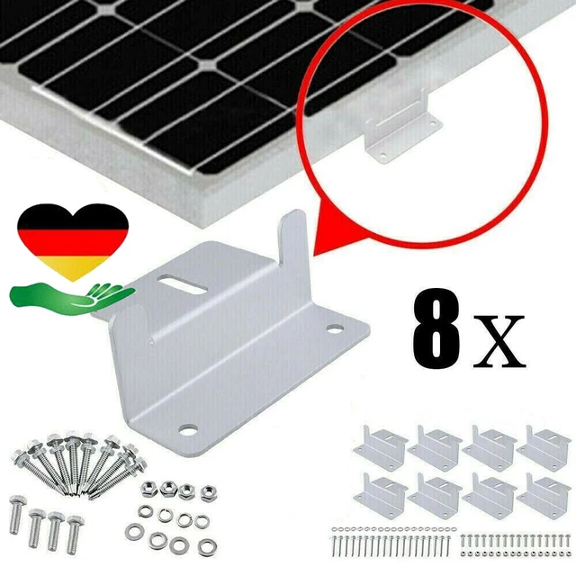 8 STK. SOLAR Panel Montage Z Halterung Solarmodul Halterung Aluminium ...