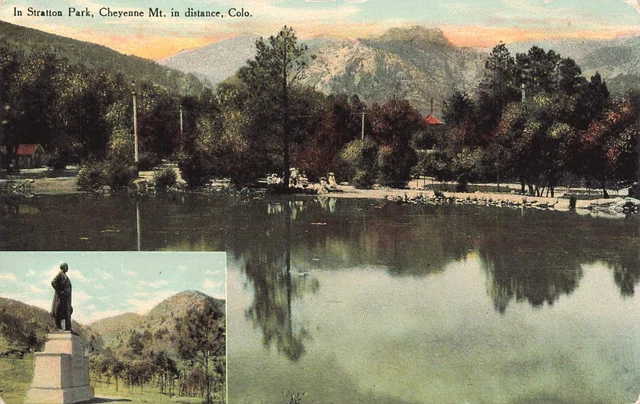 CARTOLINA ~ COLORADO Springs, In Stratton Park, Cheyenne Mountain a ...