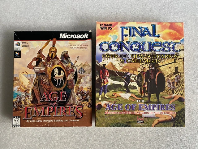 AGE OF EMPIRES & Final Conquest Expansion PC CD-ROM Big Box RTS US ...