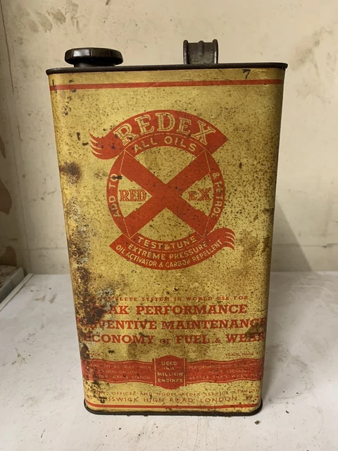 REDEX VINTAGE OIL Can 1 Gallon Still Full £80.00 - PicClick UK