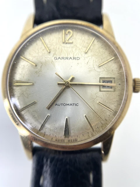 VINTAGE 9CT GOLD Automatic Garrard Gents Watch With Date 33.3mm Circa ...