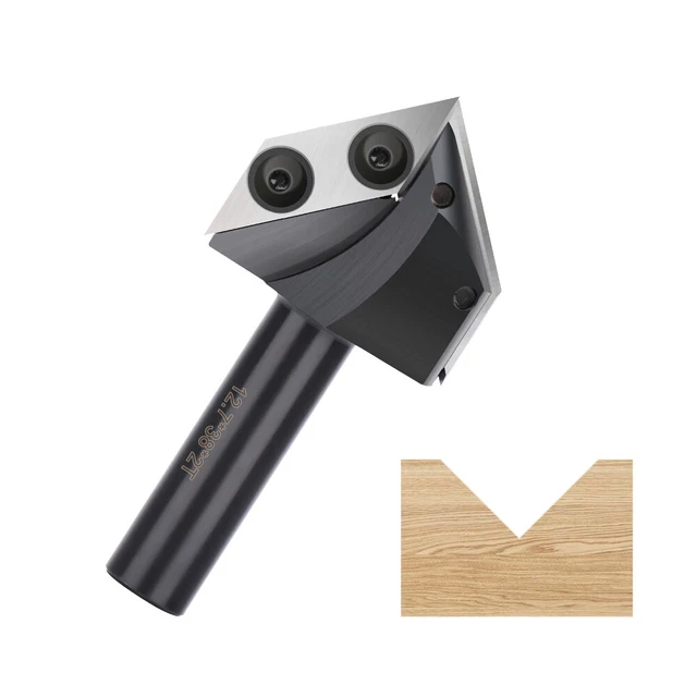 1PC 90 DEGREE V Groove Router Bit 1/2" Shank Carbide Insert Wood CNC ...