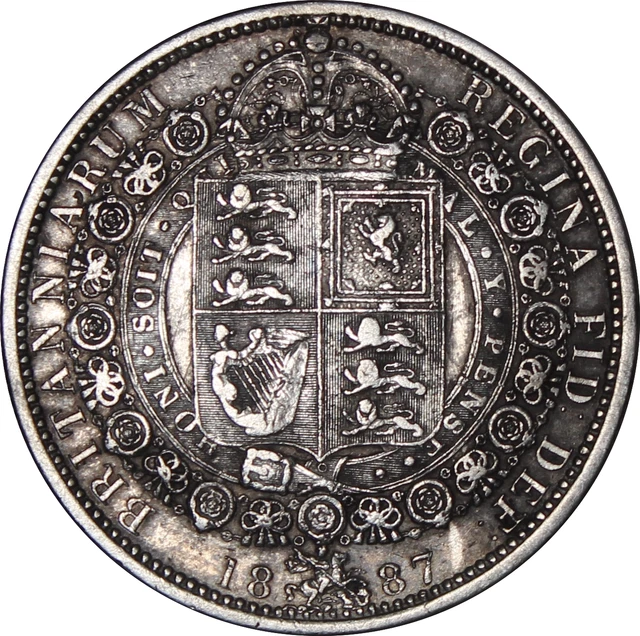 1887 QUEEN VICTORIA British Silver Half Crown Coin - F - SPINK 3924 £29 ...