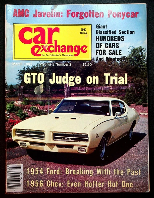 VINTAGE CAR EXCHANGE Magazine March 1981 GTO Judge AMC Javelin 1954 ...