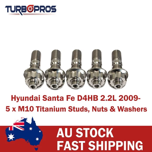 TITANIUM TURBO CHARGER Stud Kit For Hyundai Santa Fe D4HB 2.2L 2009 ...
