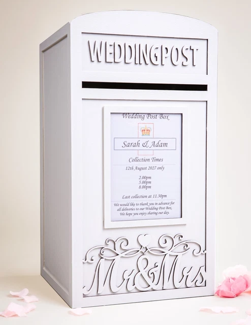 PERSONALISED WEDDING CARD Post Box - Locking Card Postbox - Wedding ...