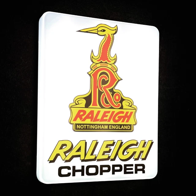 RALEIGH CHOPPER LED Illuminated Light Up Box Garage Sign Bike Bicycle ...