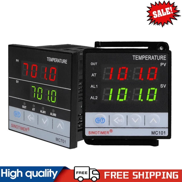 DUAL DIGITAL PID Temperature Controller Thermostat Thermal Thermocouple ...