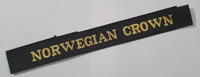 NORWEGIAN CROWN CRUISE Ship. Ships Crew Cap Tally - Vintage Ocean Liner ...