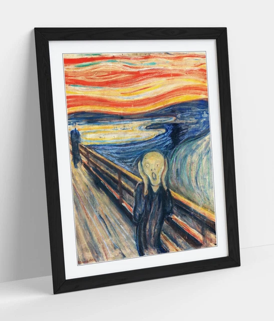 EDVARD MUNCH, THE Scream, Famous Painting -Framed Wall Art Paper Print ...