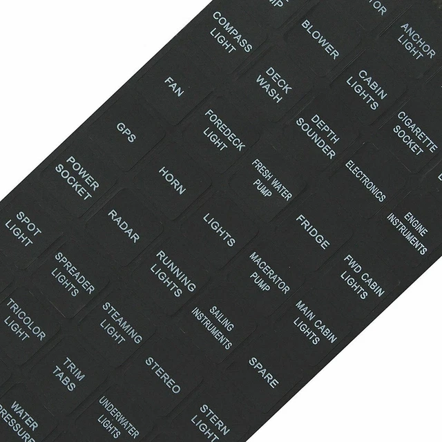 45 X FUSE Box Switch Stickers Labels Decal Instrument Board Car Boat ...