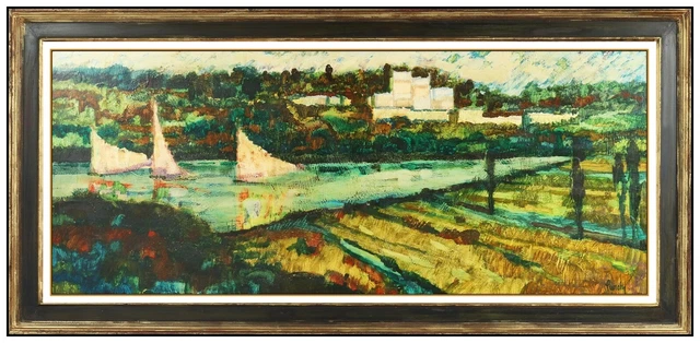 DONALD PURDY OIL Painting On Board River Landscape Signed New England ...