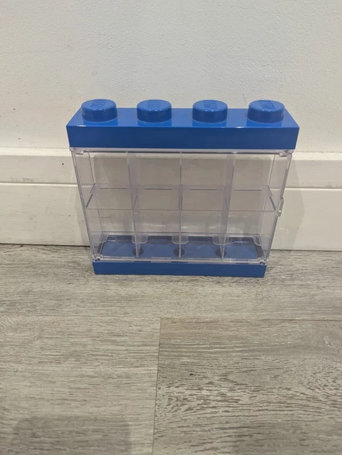 LEGO MINIFIGURE DISPLAY Case 8 Blue, Stackable Container for Wall or ...