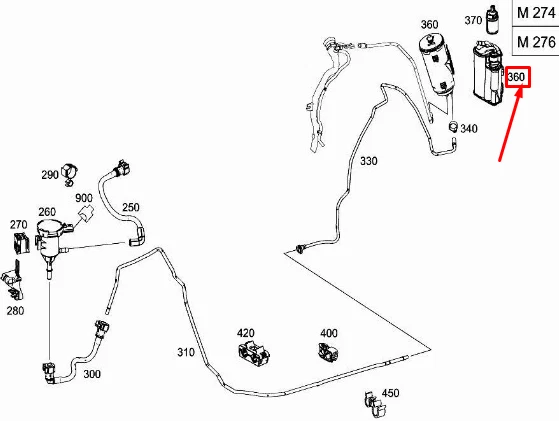 MERCEDES-BENZ C W205 Fuel Activated Charcoal Filter A2054700659 NEW ...