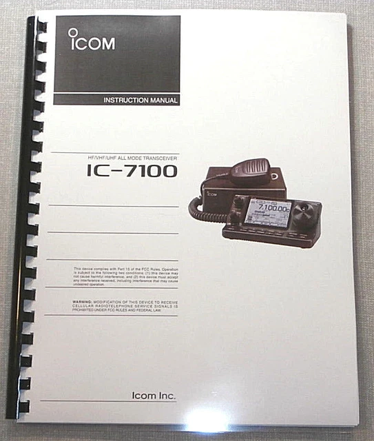 ICOM IC 7100 MANUALE Di Istruzioni Stock Carte Premium E Coperchi ICOM IC 7100 MANUALE Di Istruzioni Stock Carte Premium E Coperchi