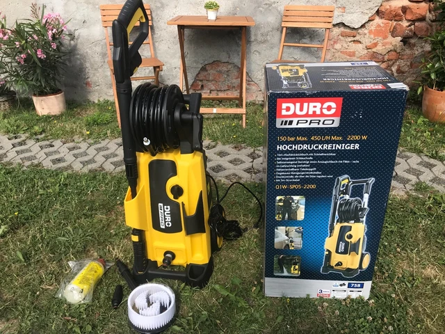 DURO PRO (ALDI) Hochdruckreiniger Q1W-SP05-2200 - 2200 W, 150 bar & viel Zubehör EUR 75,00 ...