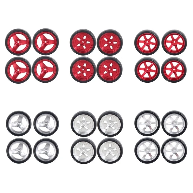 HIGH TRACTION 1/18 Remote Control Drift Car Tires with Metal Hubs ...