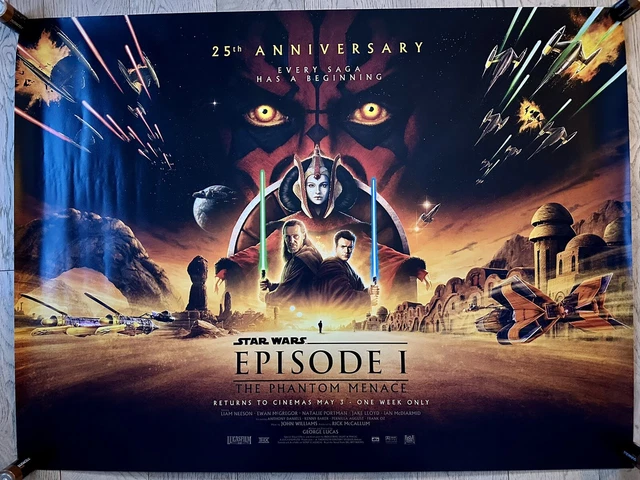 STAR WARS EPISODE 1 THE PHANTOM MENACE 25th Anniversary Original Quad ...