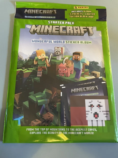 PANINI MINECRAFT STICKER Album Starter Pack Wonderful World + 5 Packets ...