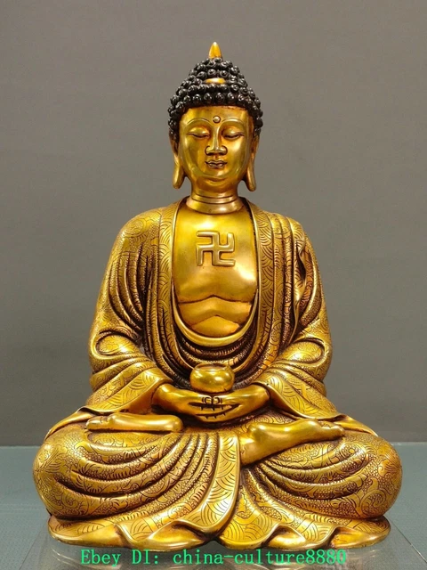 11.8 &ANCIEN SHAKYAMUNI Amida en cuivre violet et or tibétain EUR 2.130,00 - PicClick FR