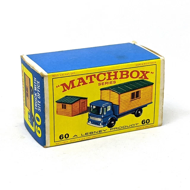 MATCHBOX LESNEY NO. 60b Leyland Site Hut Truck E4 Type ORIGINAL EMPTY ...